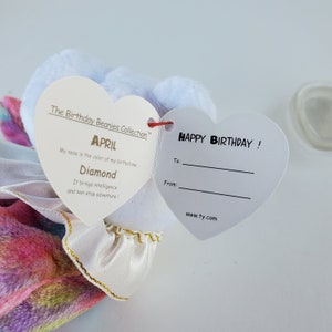 Ty Beanie Baby April the Bear Plush TY Birthday Beanies Collection W ...