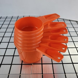 1980s Tupperware Bright Orange Measuring Cups Stacking Measuring Cups ...
