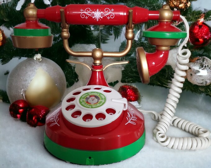 Gemmy Santa's Holiday Hotline Christmas Telephone -talking Rotary Phone ...