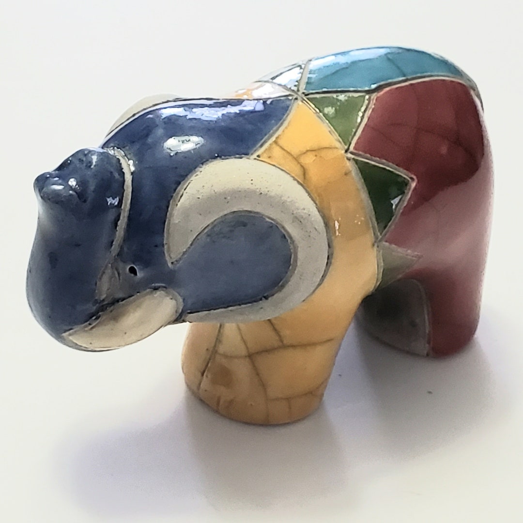 Fenix Raku Pottery Elephant Figurine Made in South Africa Hand Crafted ...