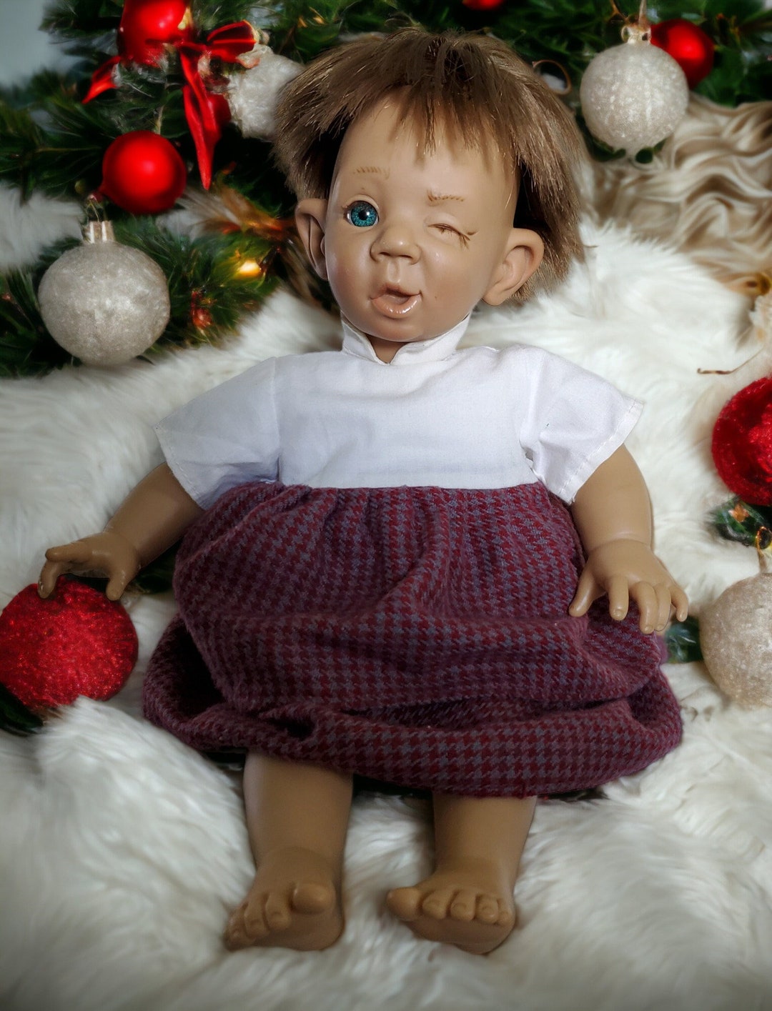 Vintage D'anton Jos Doll - 1994 15" D'anton Jos Blue/green Eyes Winking ...