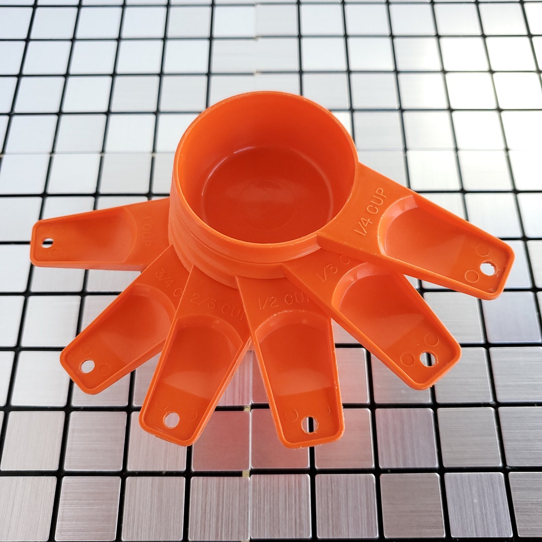 1980s Tupperware Bright Orange Measuring Cups Stacking Measuring Cups ...