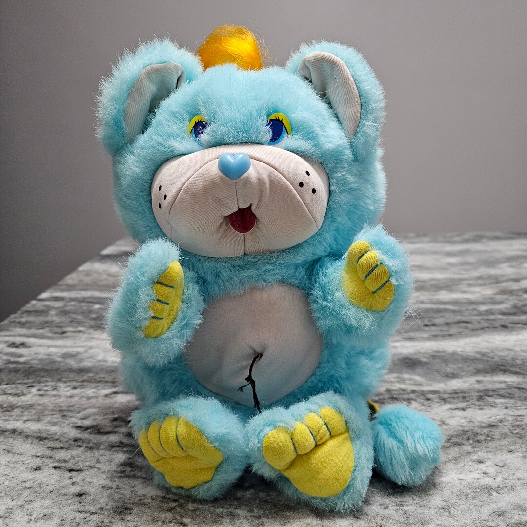 Popples Clone Plush Blue and Yellow Taiwan Plasti Snap Inc 1980s - Etsy