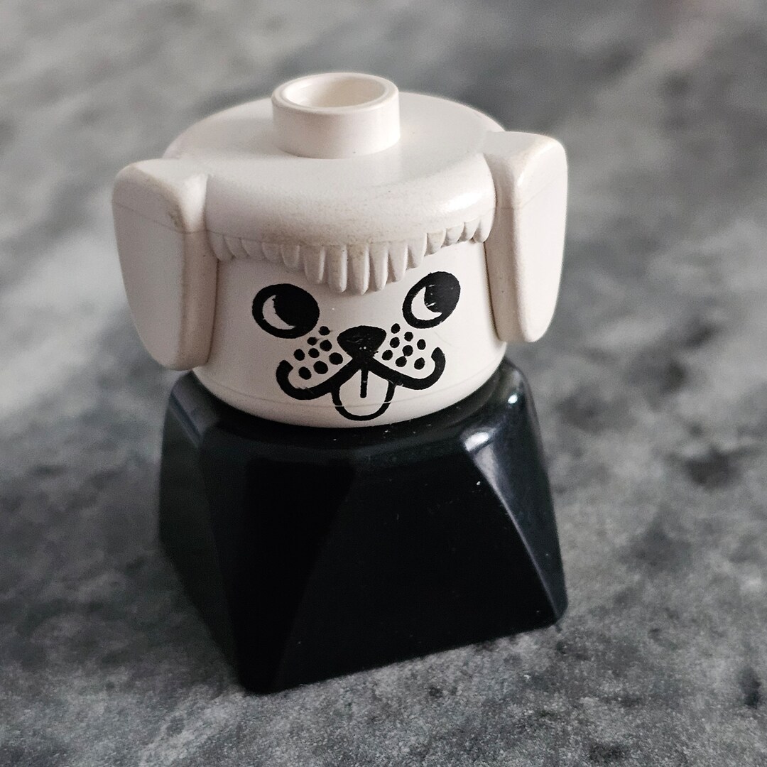 Lego A/S Duplo Interlego AG Dog 1980s Dog on Black Base, White Head AS ...