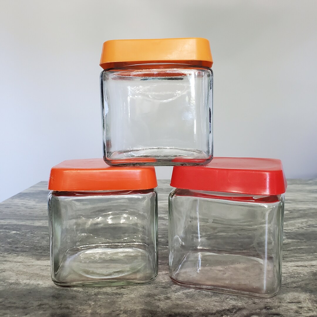 Set of 3 Vintage Vachon Caramel Spread Glass Jars Empty Glass Jars W ...