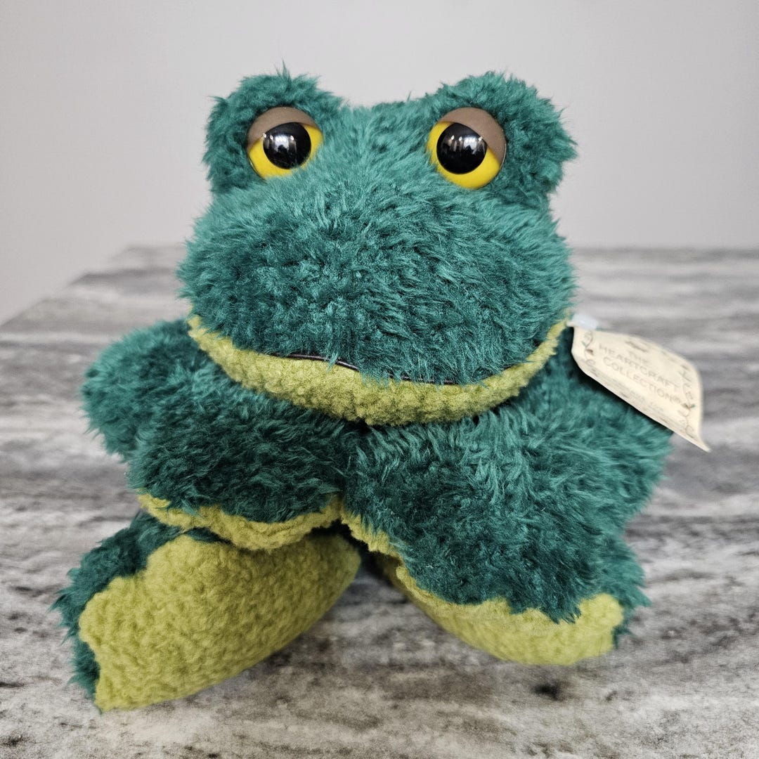 Vintage Russ Berrie Plush Frog Fleegle Stuffed Animal Heartcraft ...