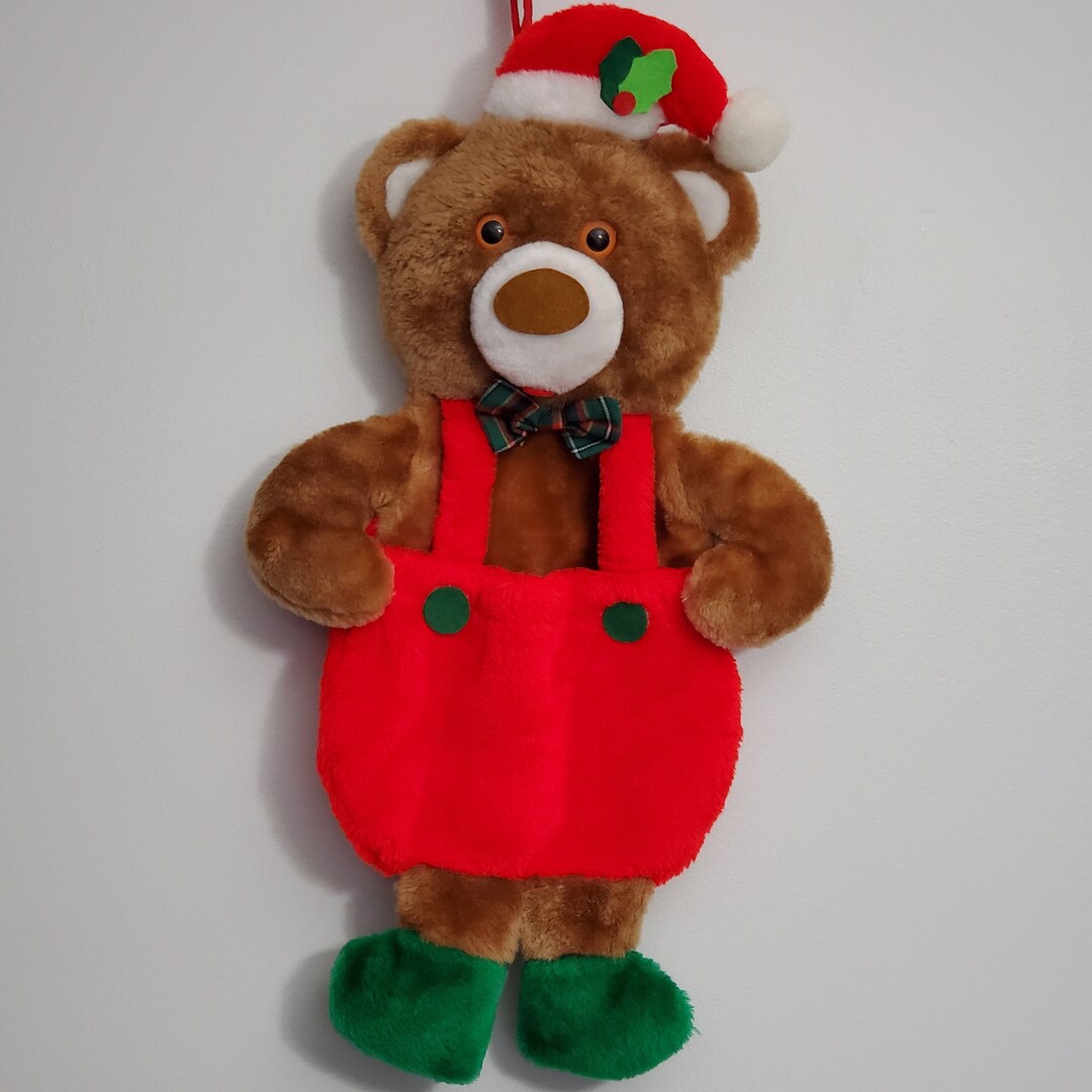 Vintage 1987 Sears Theodore Teddy Bear Christmas Stocking Plush 19in No ...