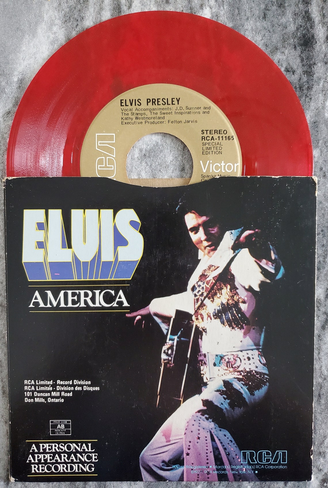 Elvis Presley My Way / America Red Vinyl 45 RPM 7 - Etsy Canada