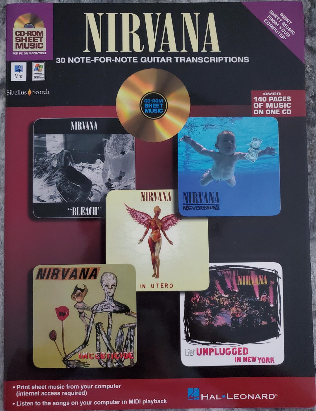 The Best of Nirvana Kurt Cobain - Hal Leonard CD-ROM Sheet Music 30 ...