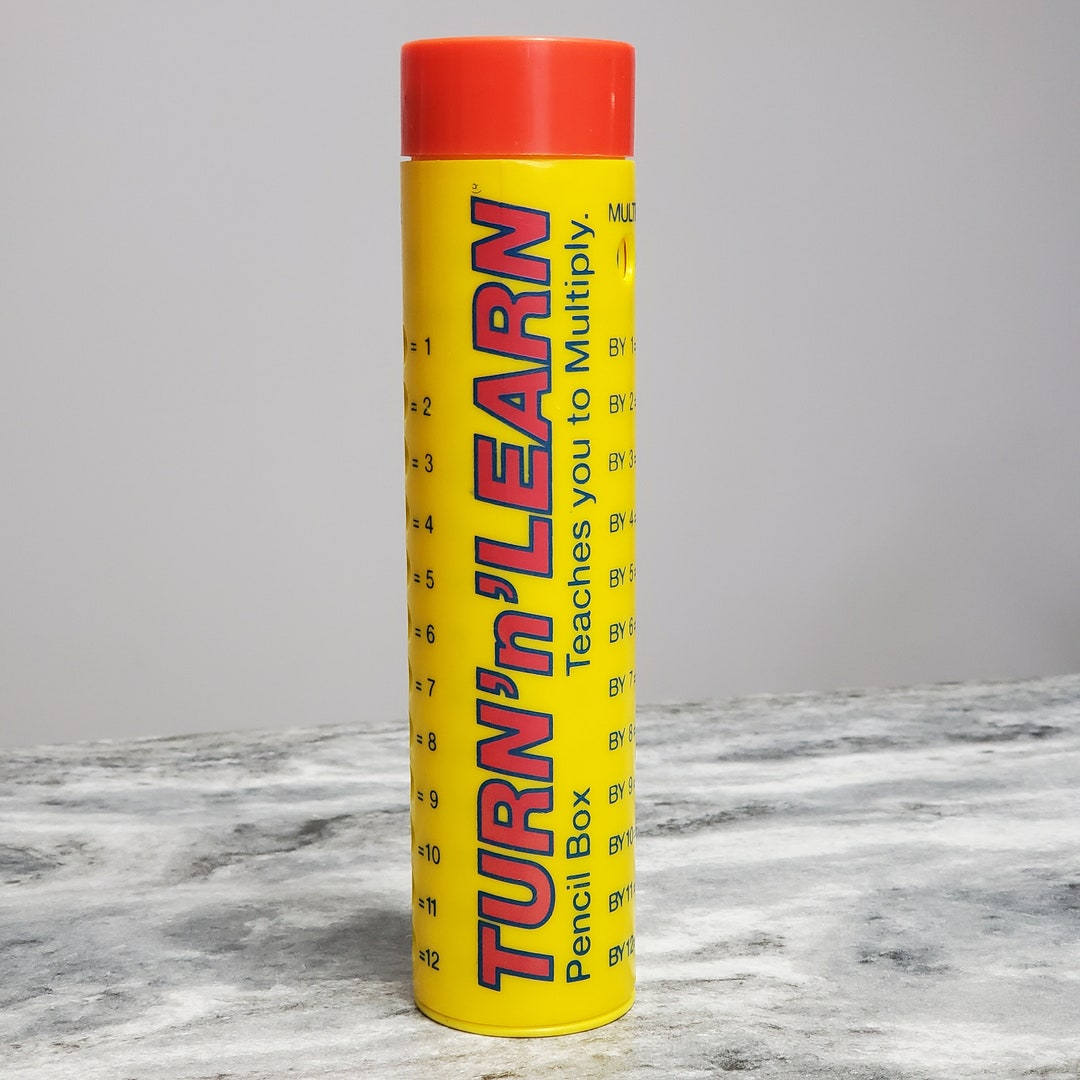 Vintage Turn 'n' Learn Pencil Box Multiplication Division Tube Canada ...