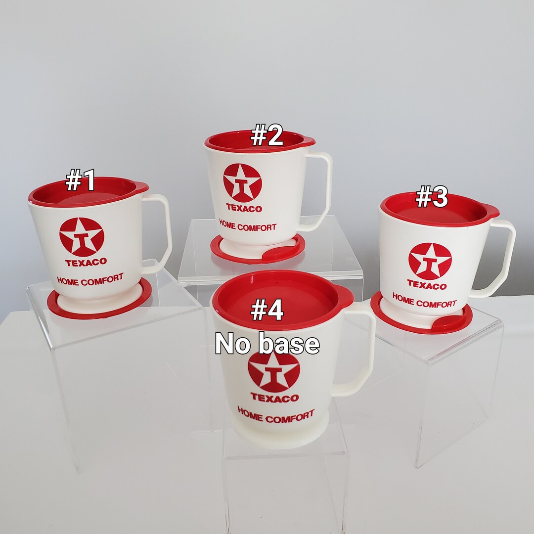 TEXACO Gas Station Travel Coffee Cup Mug W/ Lid home Comfort HTF Texaco ...