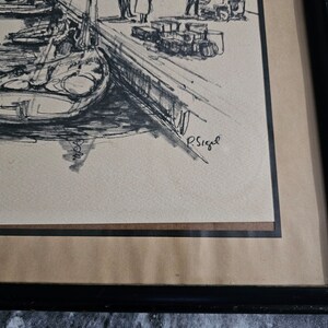 Vintage P. Sigal Charlotte Amalie St. Thomas Charcoal Print Island ...