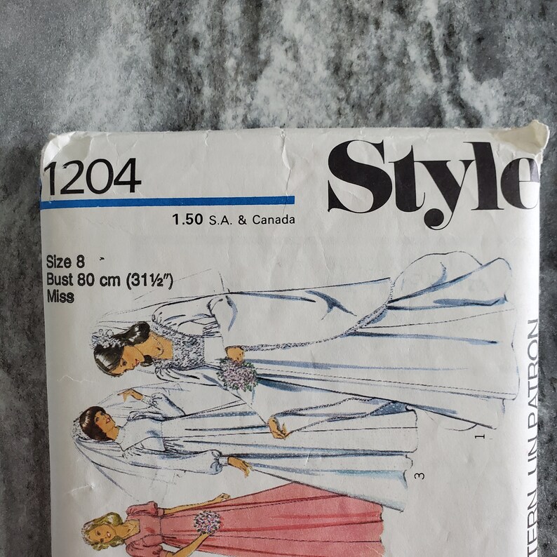 Style 1204 Sewing Pattern Vintage Wedding Dress Bridesmaid - Etsy