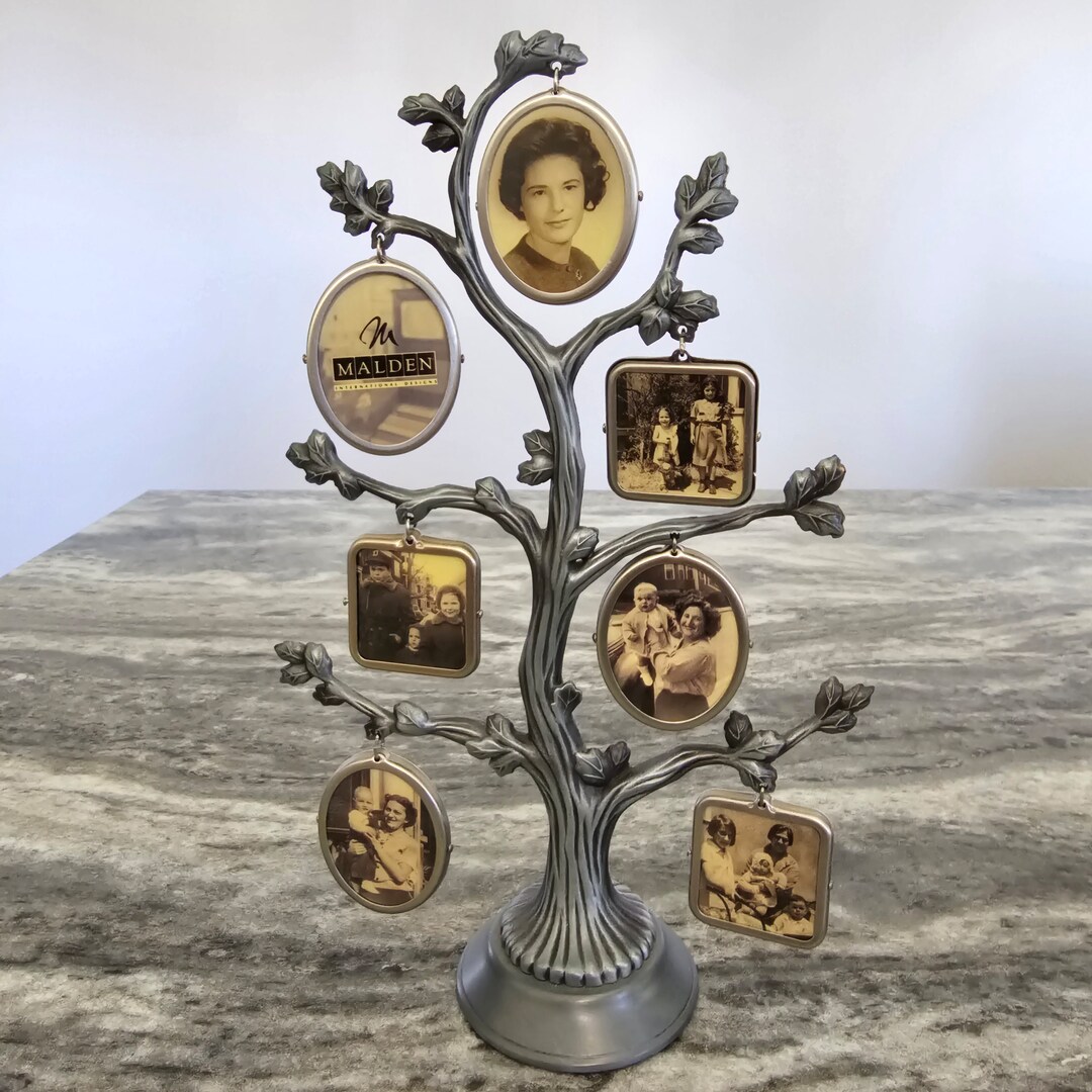 Malden International Designs Family Tree Photo Holder 14 Photos Pewter ...