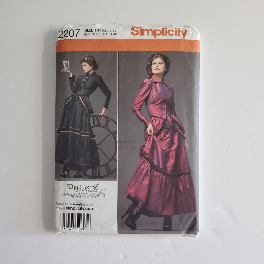 Simplicity 2207 Sewing Pattern Steampunk Costume Gothic Dress - CUT to ...