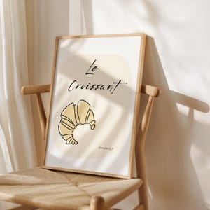 Le Croissant Printable Wall Art, Trendy Art, Breakfast Poster, Foodie ...