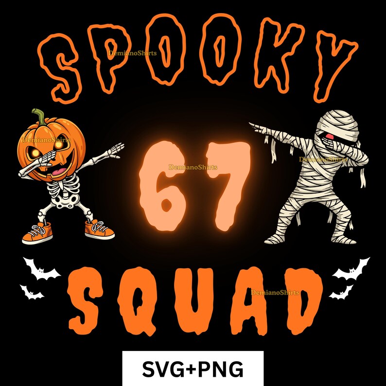 Spooky 67 Squad Six Seven Meme Halloween SVG PNG | Funny Creepy Squad ...