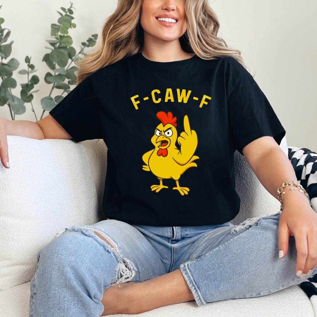 Funny F-caw-f Chicken Middle Finger SVG Sarcastic Crazy Rooster Meme ...