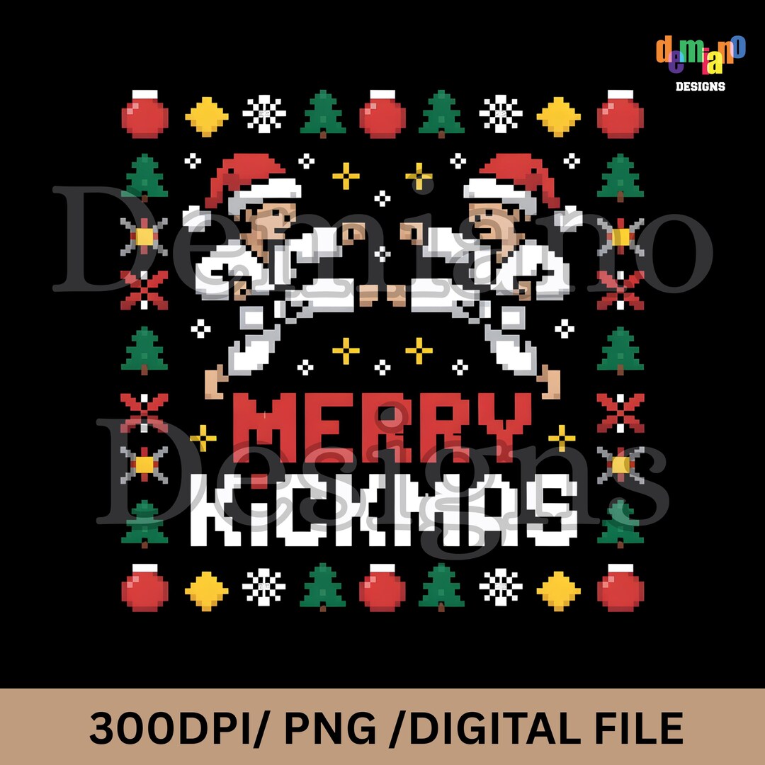 Merry Kickmas PNG | Funny Karate Martial Arts Christmas Quote ...