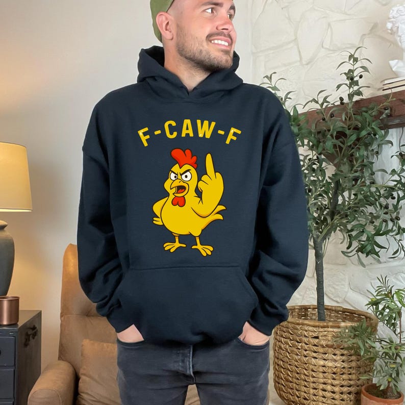 Funny F-caw-f Chicken Middle Finger SVG Sarcastic Crazy Rooster Meme ...