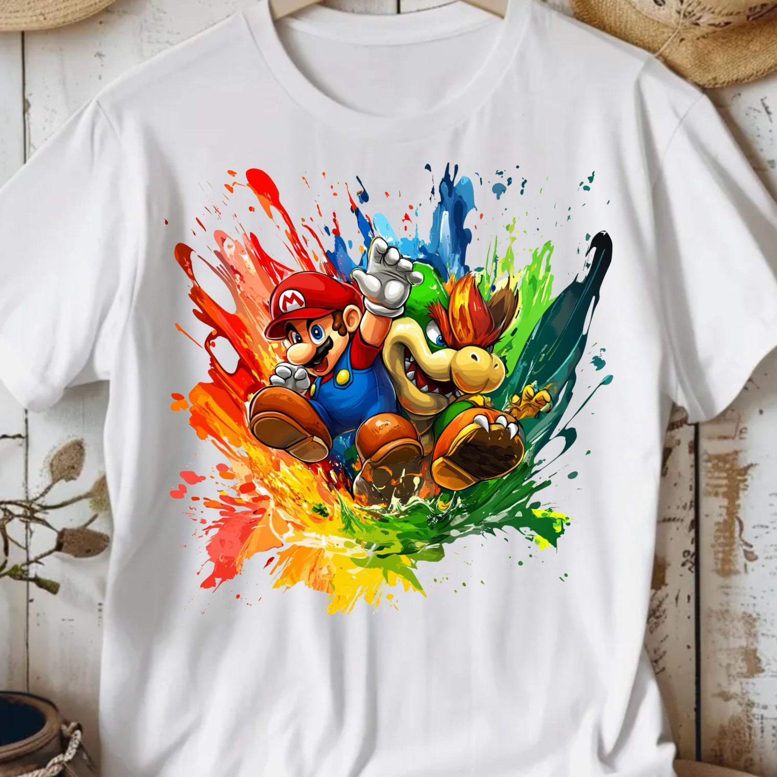 Iconic Mario and Bowser Splash Art PNG | Digital Download for T-shirt ...