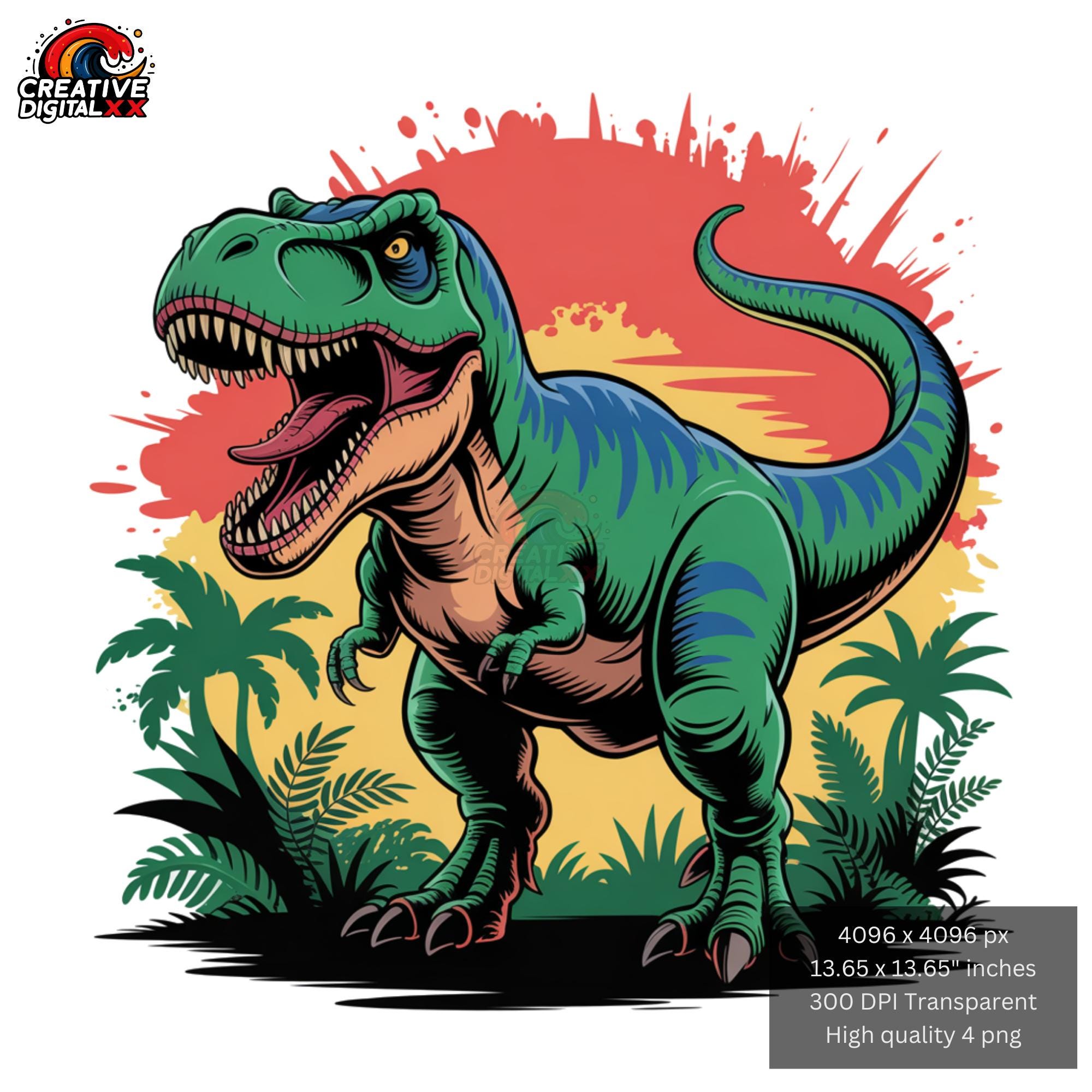 T-rex Dinosaur PNG | Green Tyrannosaurus Rex | Roaring Dino Png ...