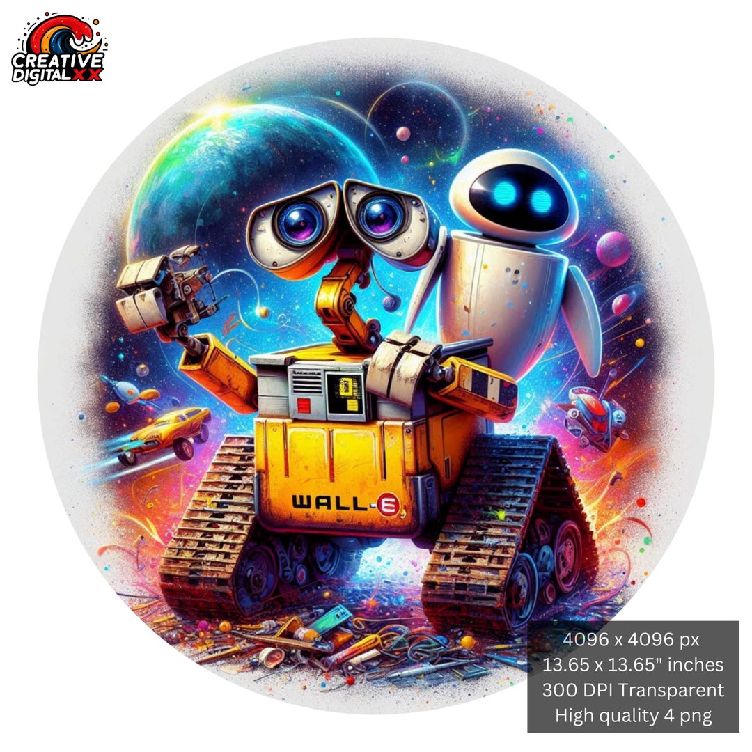 4 PNG Wall-e Splash - Sublimation Design PNG File High Resolution ...