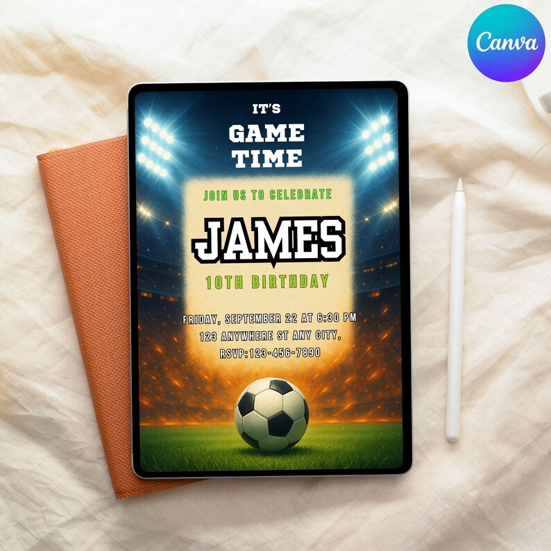 Football Birthday Invitation | Game Day Party Invite | Editable Digital ...