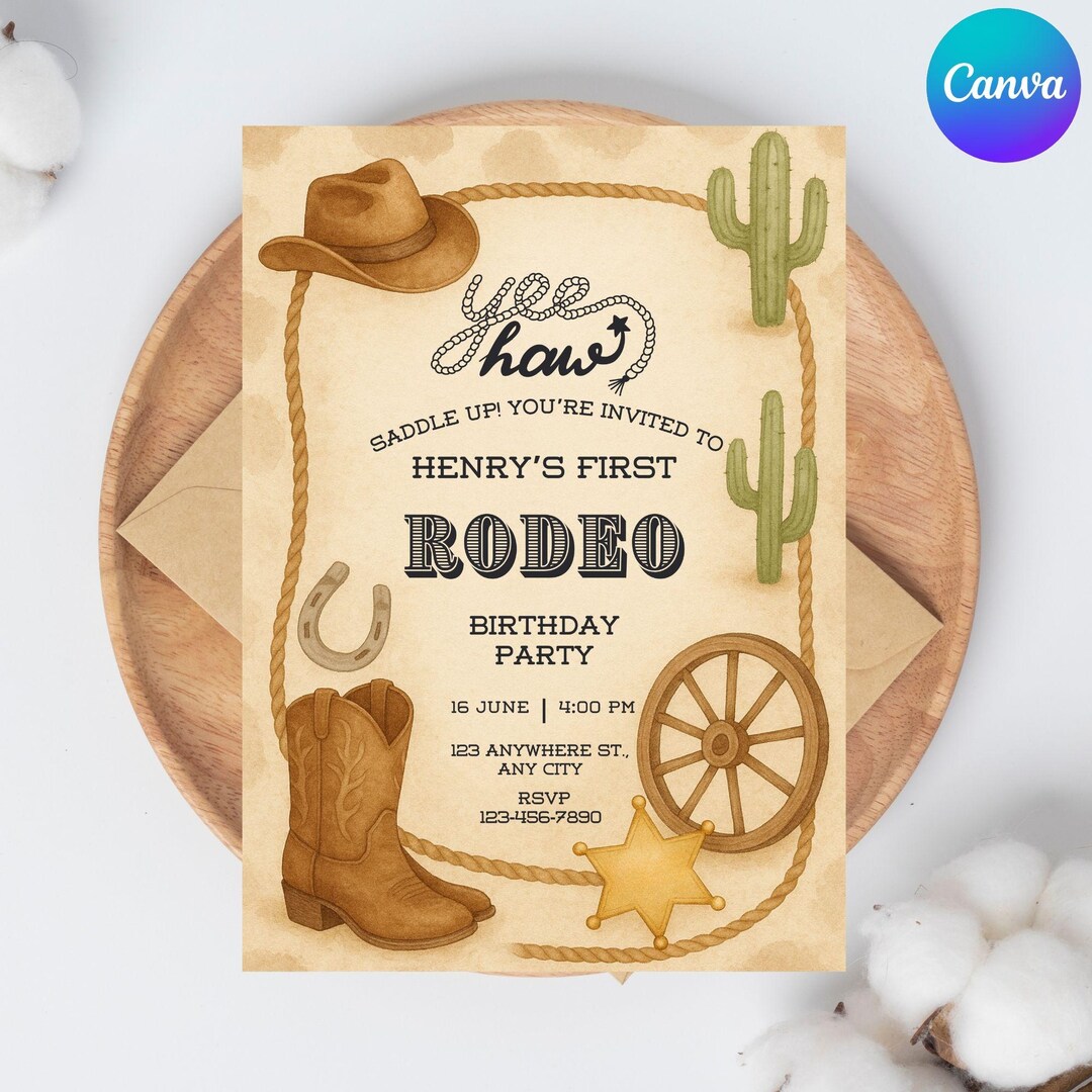 Saddle up It’s a Birthday Party | Cowboy Theme Invite | Yee Haw Saddle ...