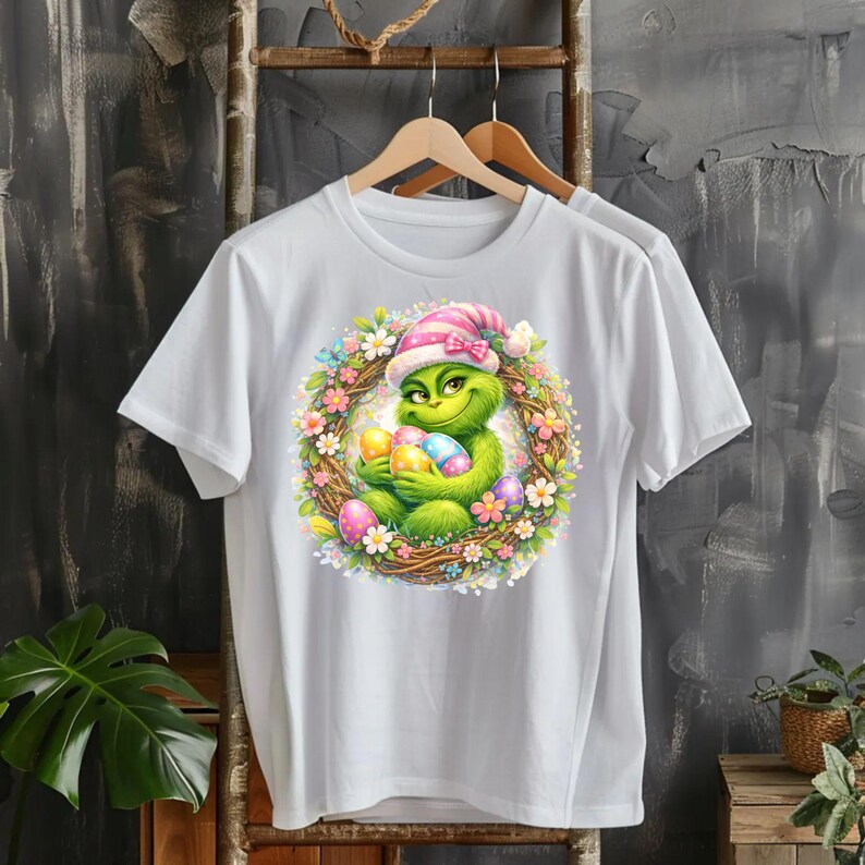 Funny Grinch-inspired Easter PNG | Mischievous Bunny and Eggs | Cartoon ...