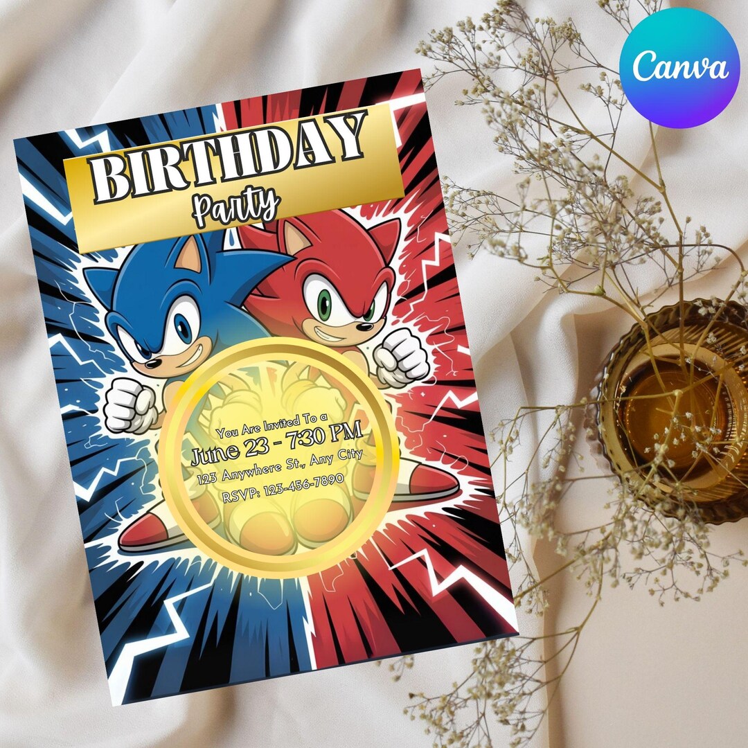 Speed Rush Birthday Invitation | Fun Gaming Theme Party Invite | Action ...