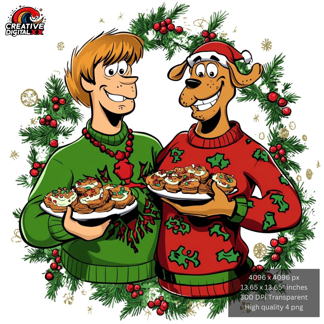 Christmas Cartoon PNG, Scooby Christmas PNG, Merry Christmas PNG ...
