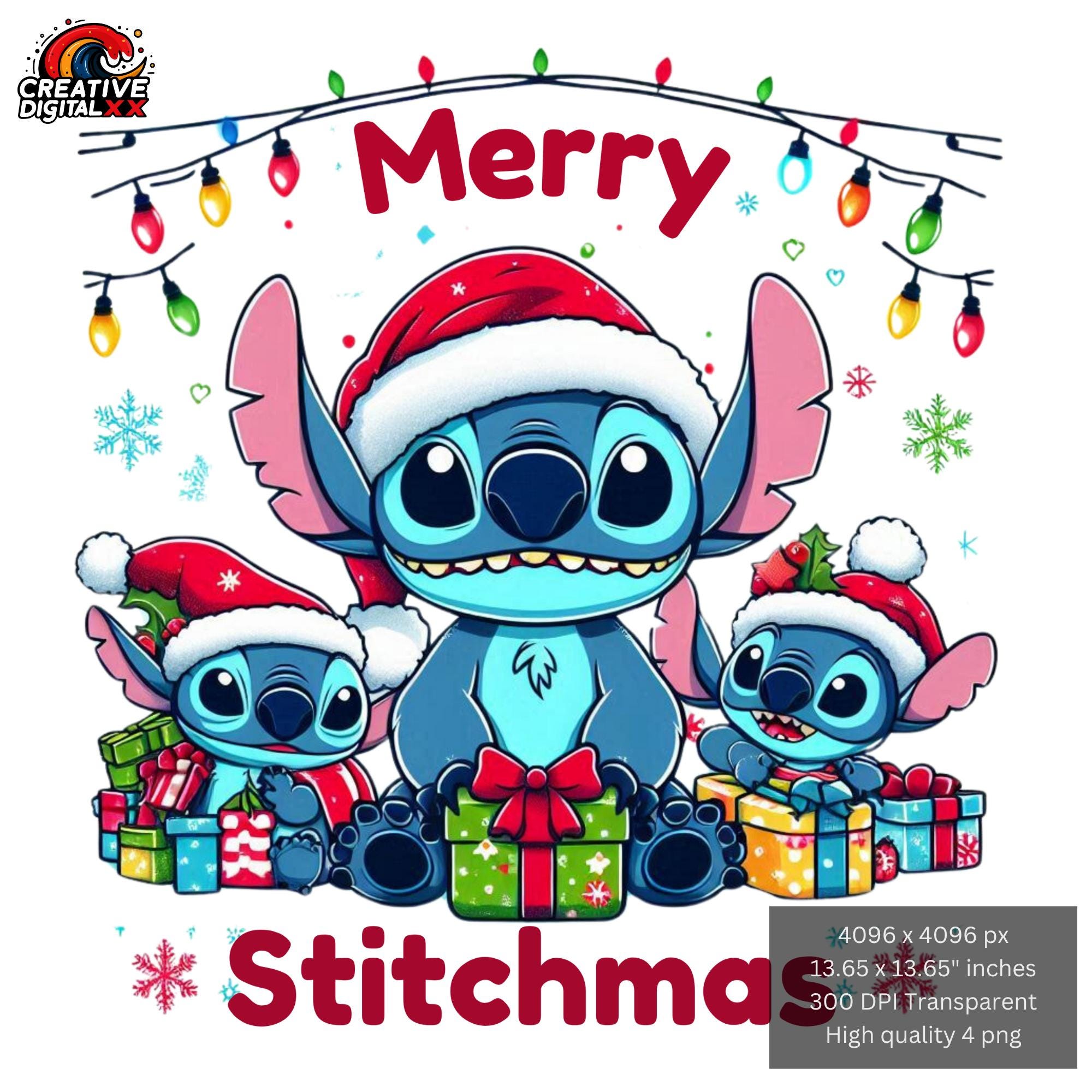 Cute Merry Stitchmas Christmas Clipart | Stitch Christmas High ...
