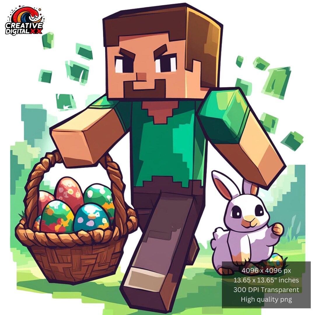Pixel Gamer Easter PNG, Gaming Easter Eggs Digital Download, Block ...