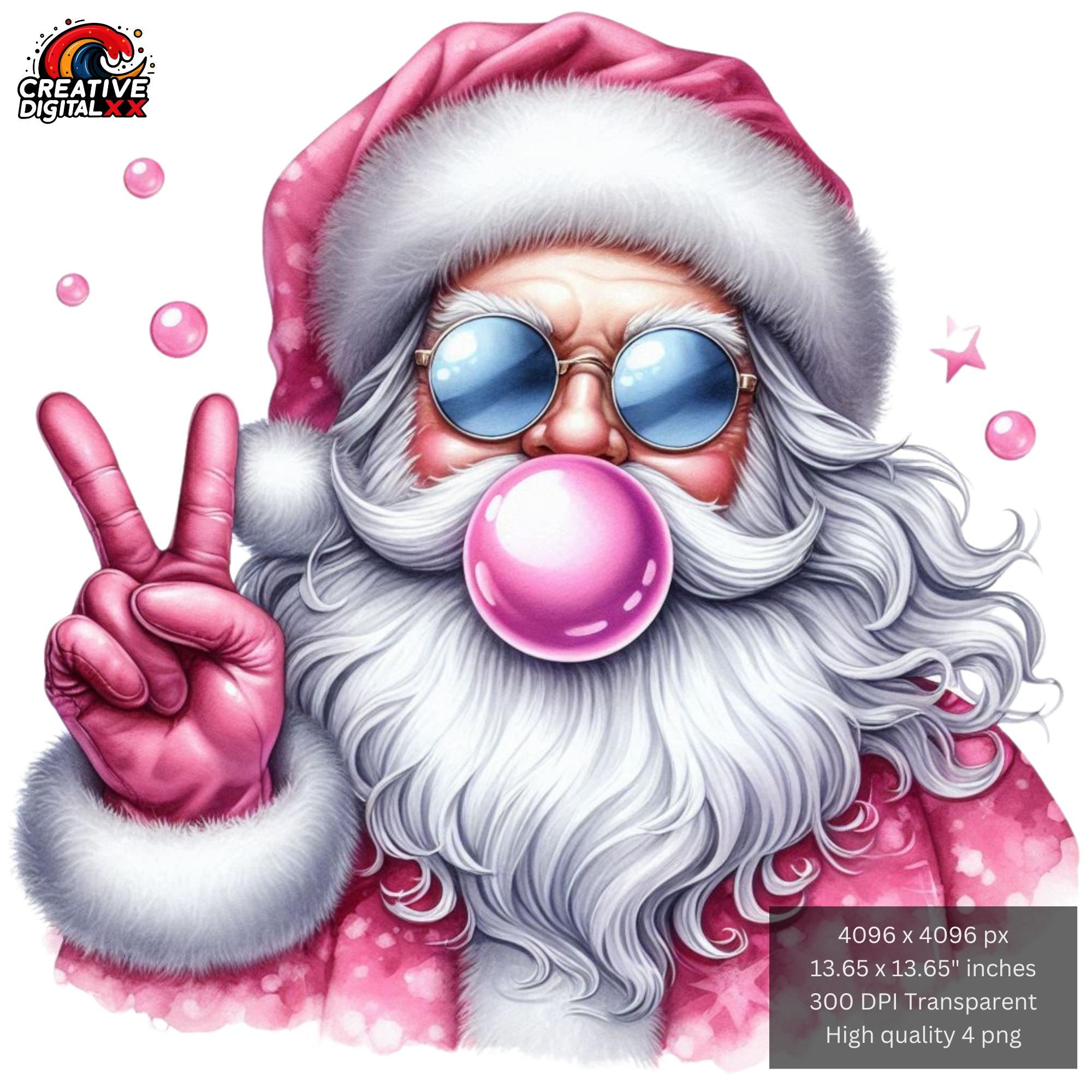 Santa Christmas Blowing Bubble PNG - Sublimation Design PNG File High ...