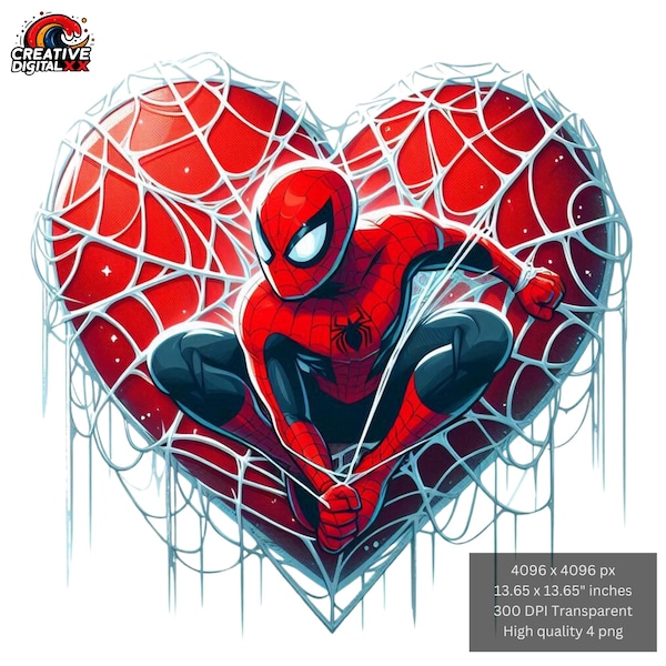 Spiderman heart - Etsy México