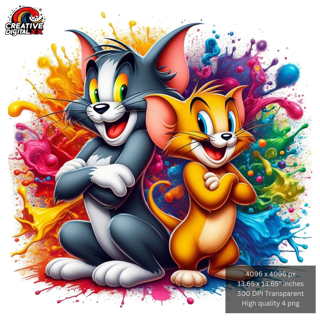 Tom and Berry Colour Splash Cartoon Characters Png, Cartoon Lover ...