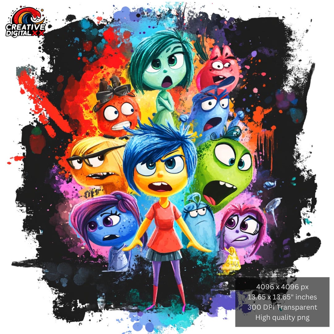 Colorful Emotions Watercolor T-shirt Design, Digital Download PNG ...
