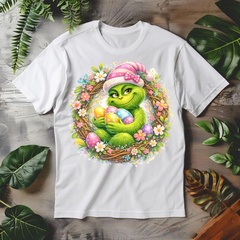 Funny Grinch-inspired Easter PNG | Mischievous Bunny and Eggs | Cartoon ...