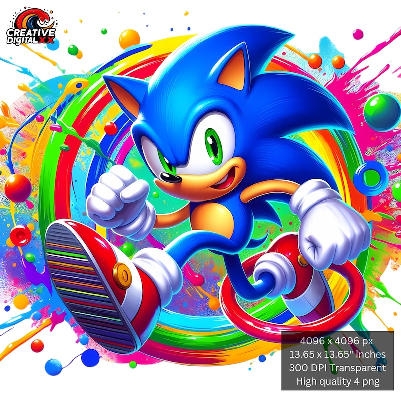 Sonic Hedgehog Square - Etsy UK