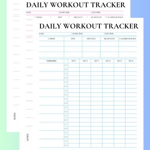 Daily Workout Tracker Blue - Etsy