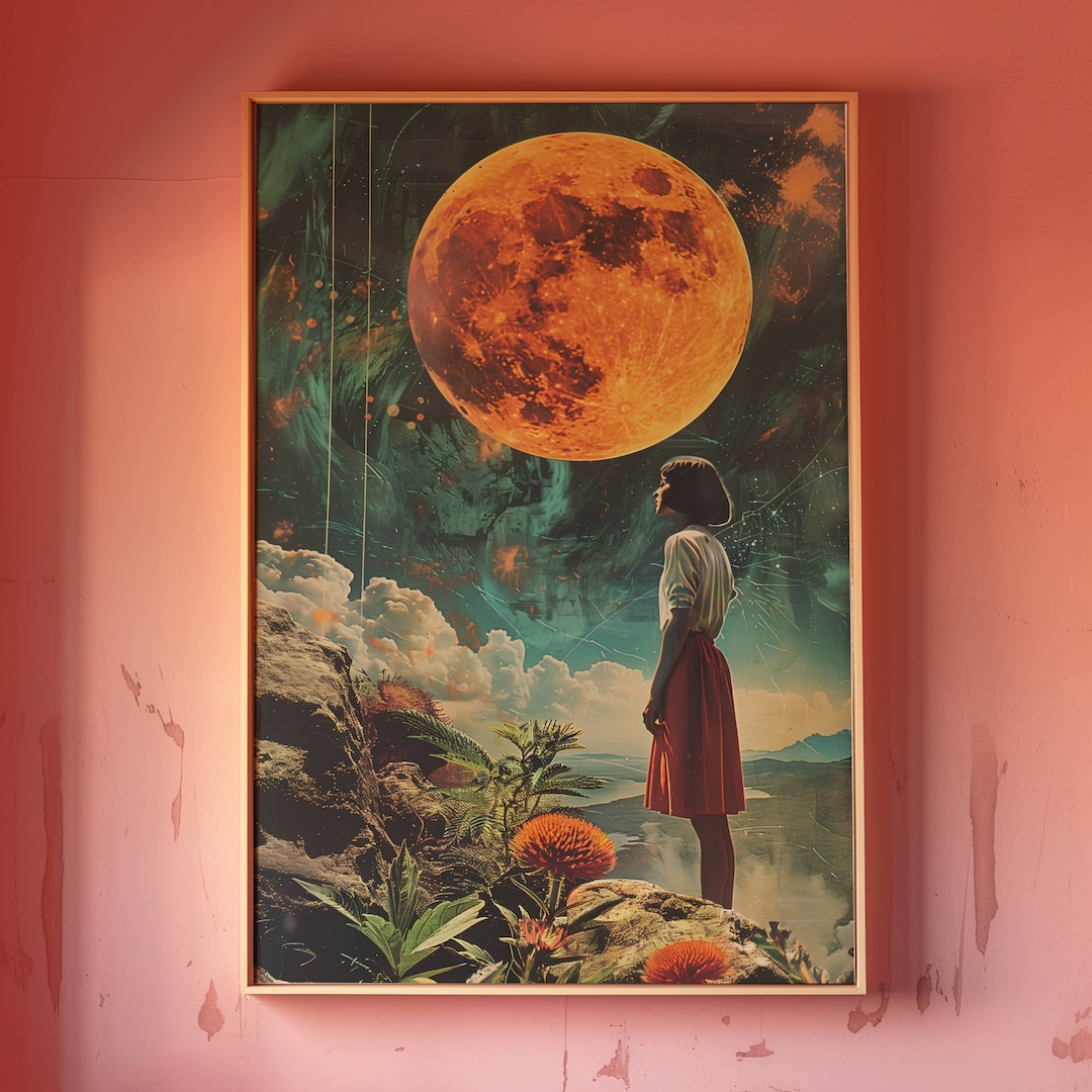Moonscape 4 surrealism Art Print, Surreal Art, Weed Art, Cannabis Art, Trippy Poster, Poster ...