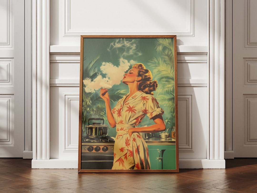 Large Vintage Wall Art Print Sizes A3 to A1 Weed Pin up Trippy Retro ...