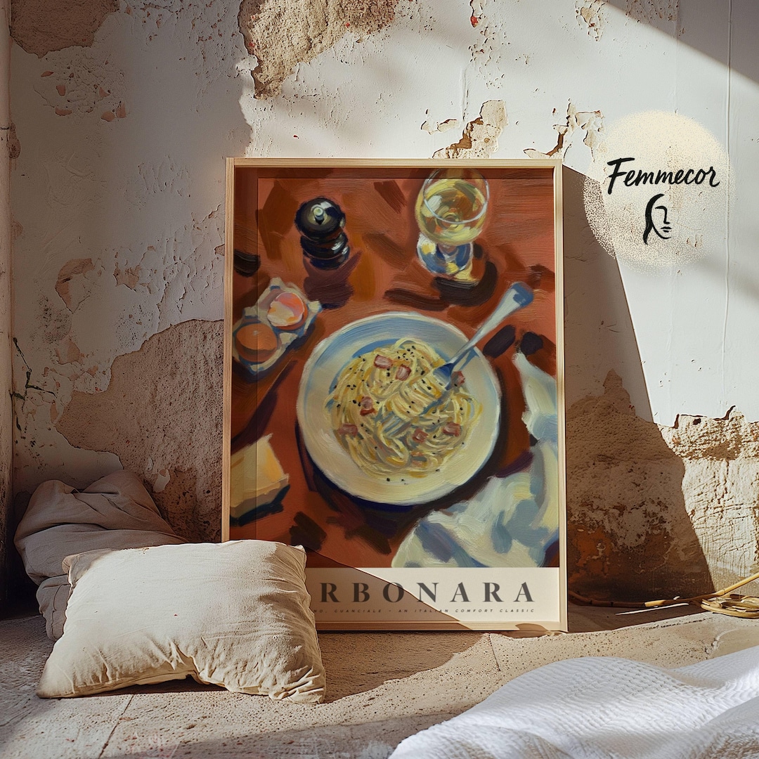 Carbonara Art Print | Italian Kitchen Wall Art, Dining Room Decor ...