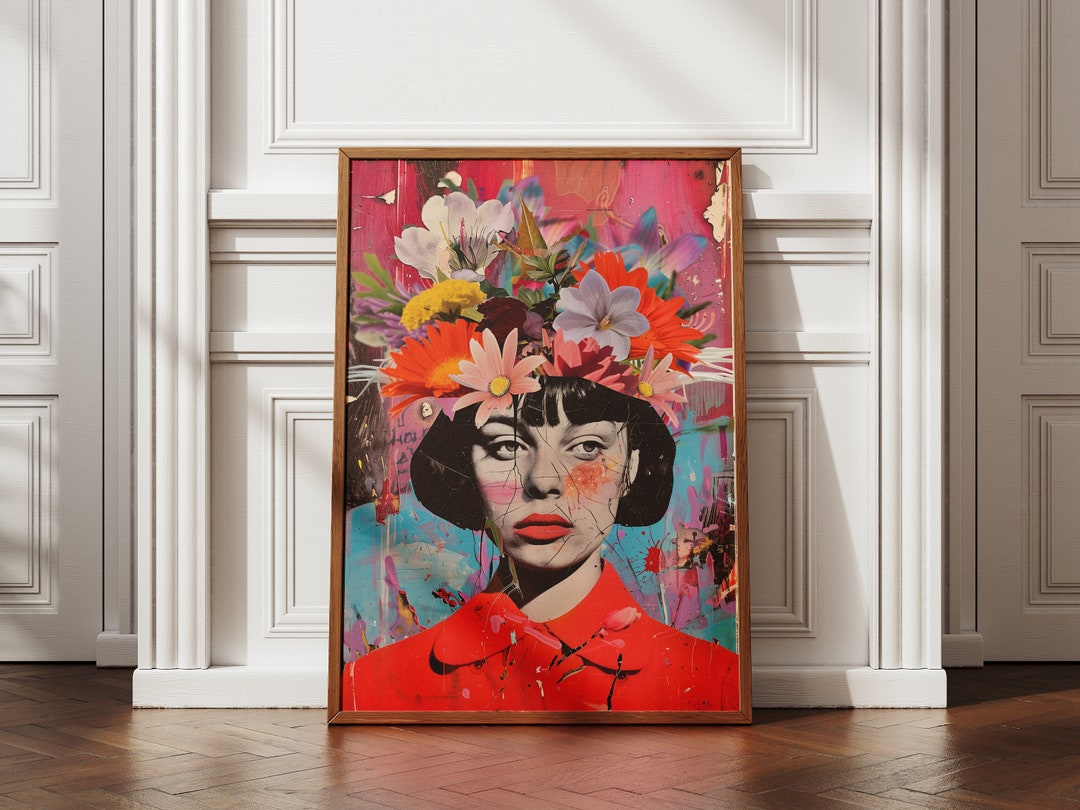 Large Modern Wall Art Print Sizes A3 to A1 Flower Head Abstract Surreal ...