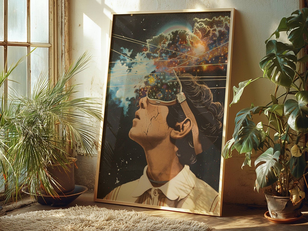 Large Surrealist Wall Art Print Sizes A3 to A1 Space Trippy Psychedelic ...