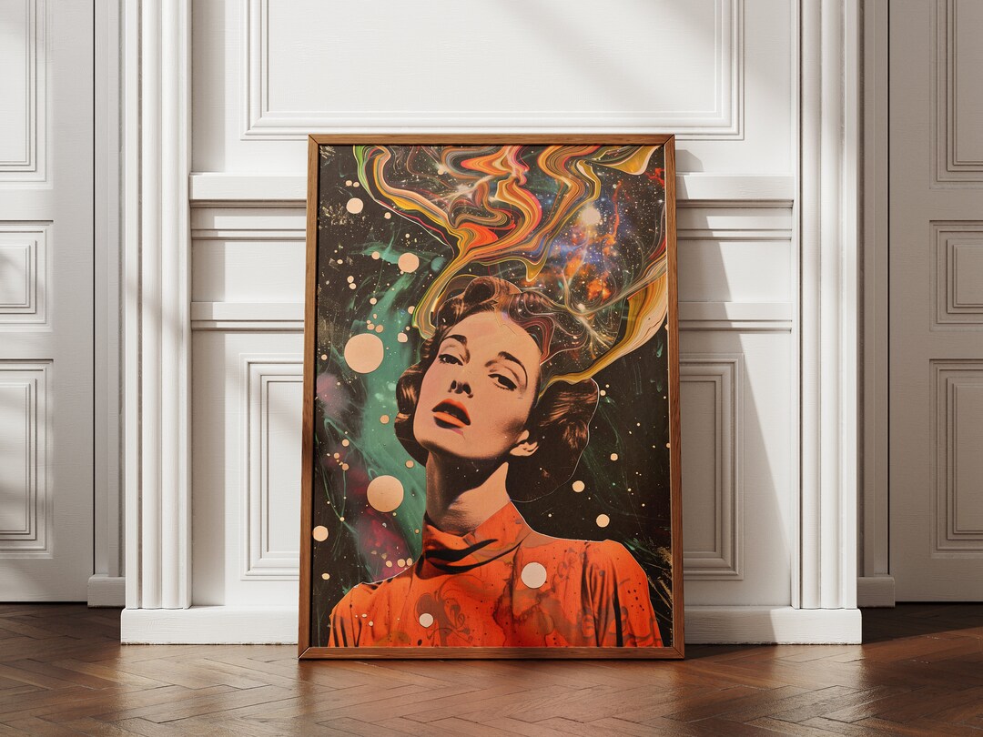 Surreal Space Pin up Portrait Wall Art Print Psychedelic 1960s Sci-fi ...