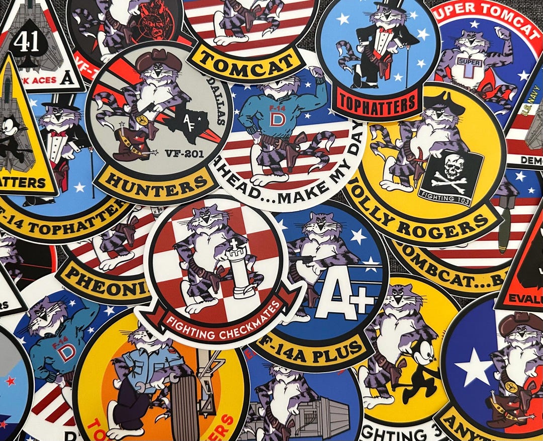 Lot of 25 F-14 Tomcat Logos and Unit Decals Stickers - Etsy