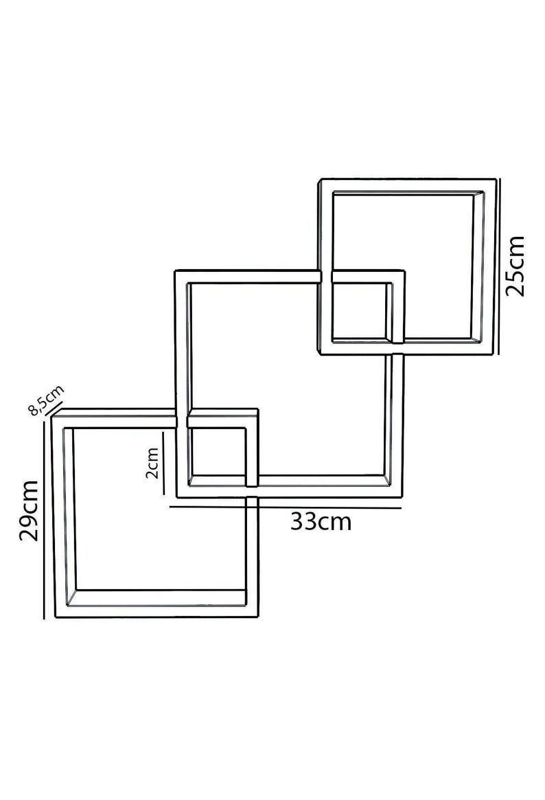 Triple Square Wall Shelf With Interlocking Frame - Etsy