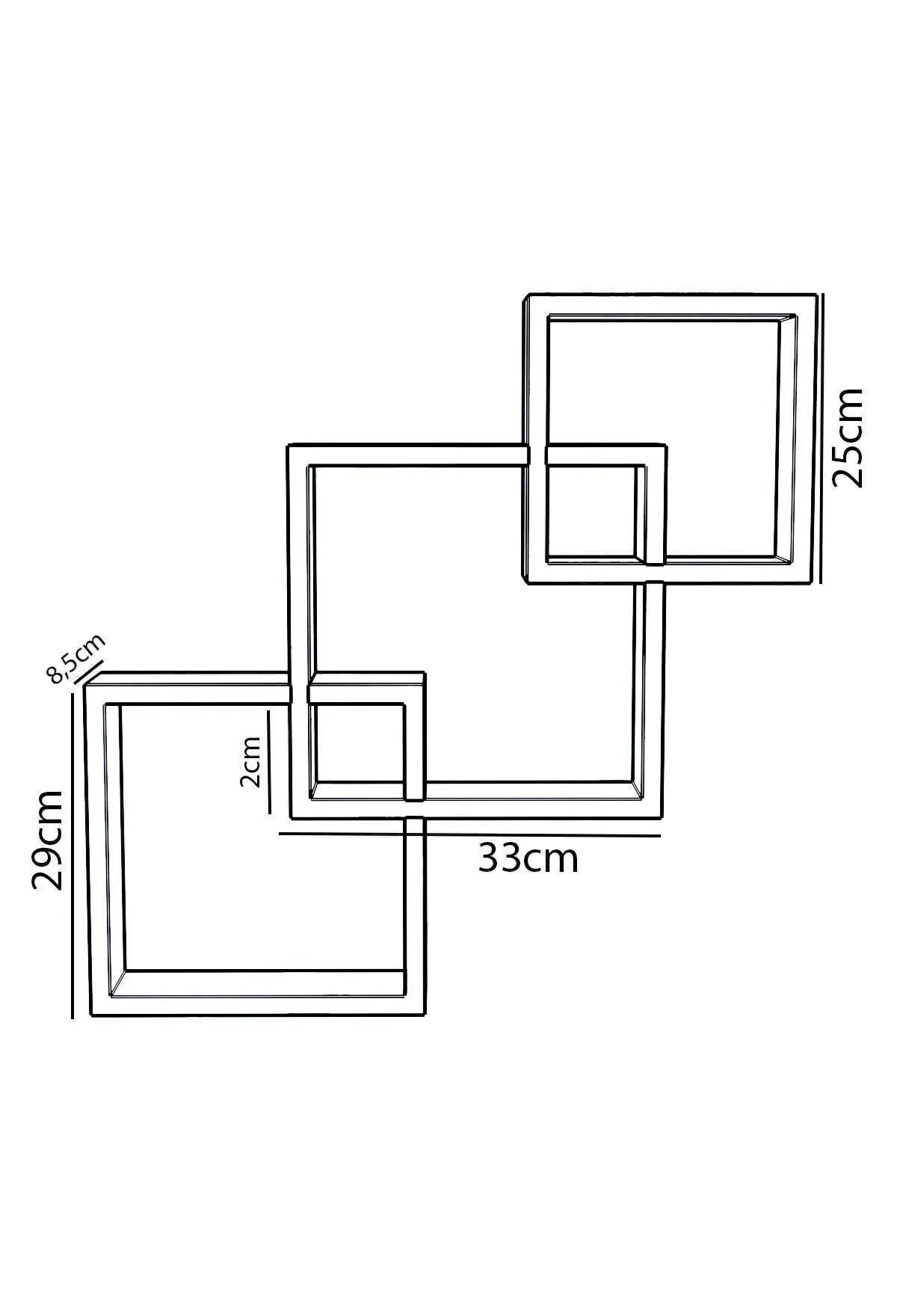 Triple Square Wall Shelf With Interlocking Frame - Etsy